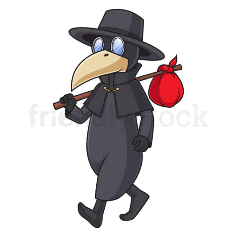 Middle Ages Plague Doctor Cartoon Clipart Vector EPS - FriendlyStock