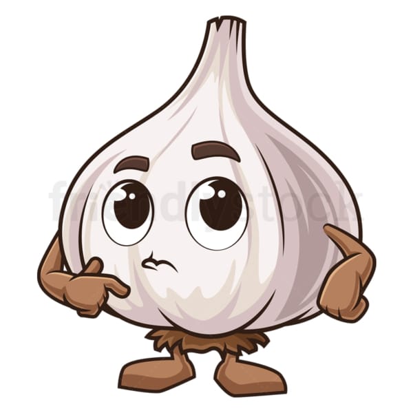 Cartoon Garlic Waving Vector Image - FriendlyStock