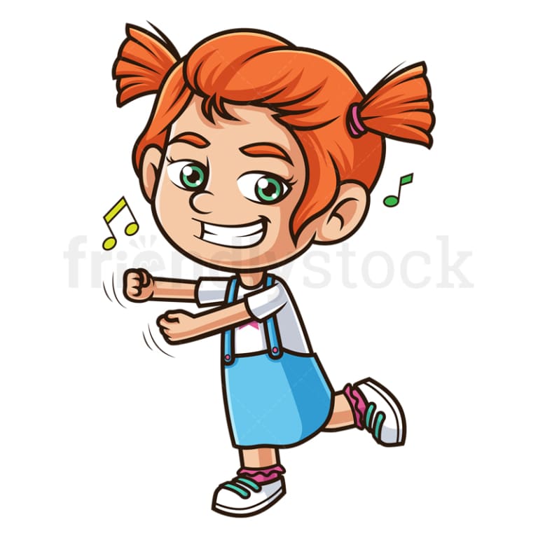 Black Girl Dancing Cartoon Clipart Vector - FriendlyStock