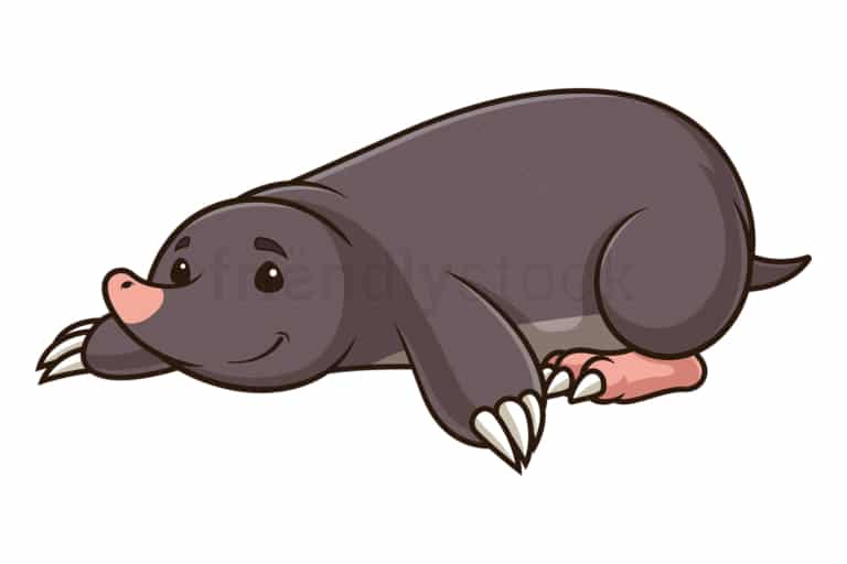 Cute Mole Resting Cartoon Vector Clipart - FriendlyStock