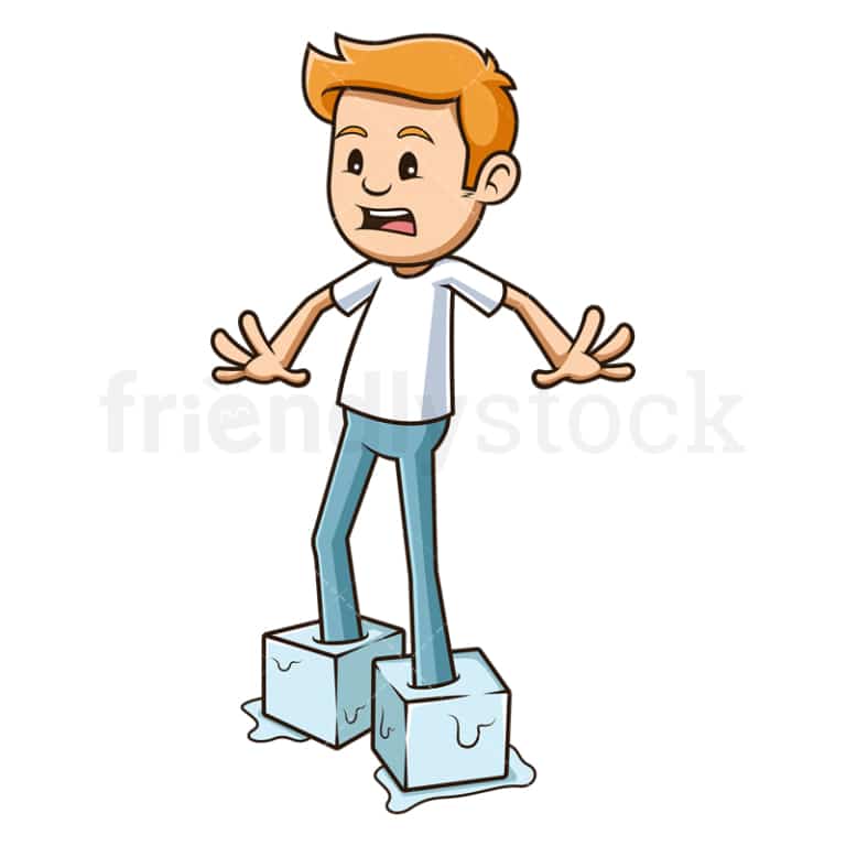 Getting Cold Feet Cartoon Vector Illustration Stock Clip Art ...