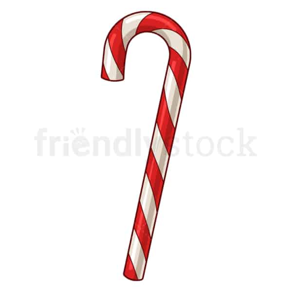 Cartoon Candy Cane Christmas Dessert Cartoon Vector Clipart - FriendlyStock
