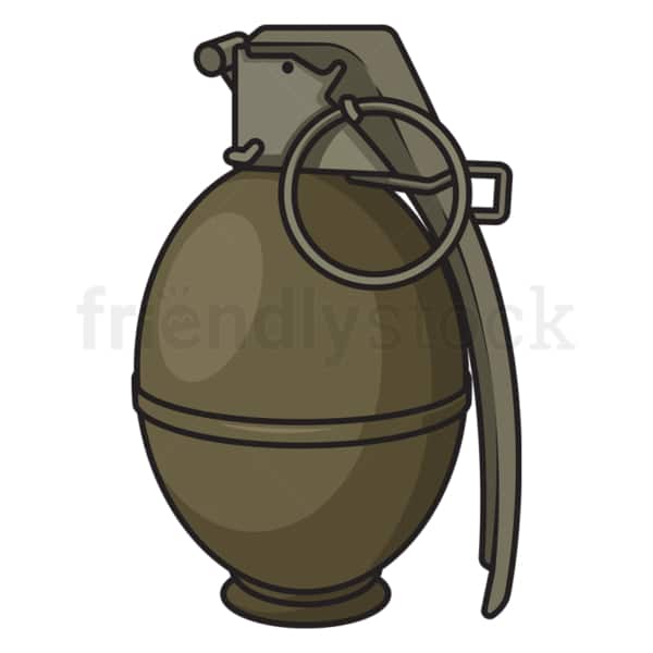 Cartoon Old Hand Grenade Vector Clipart - FriendlyStock