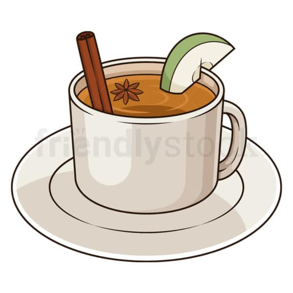 Cartoon Apple Cider Drink Cartoon Vector Clipart - FriendlyStock