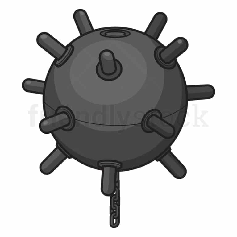 Cartoon Sea Mine Vector Clipart Image - FriendlyStock