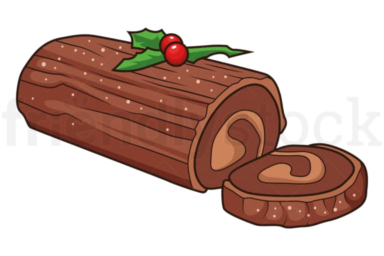 Cartoon Yule Log Cartoon Vector Clipart - FriendlyStock