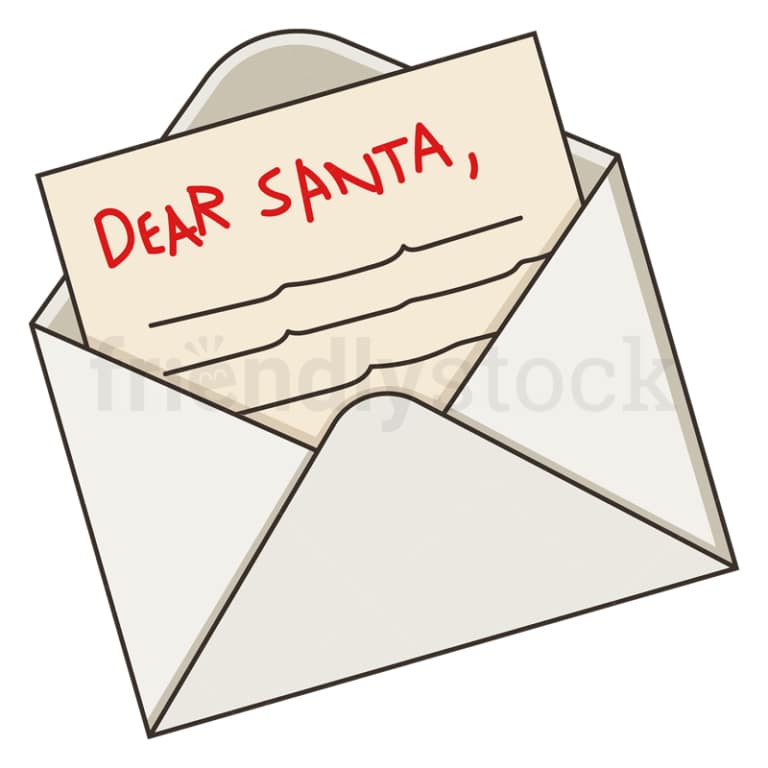 Cartoon Christmas Letter To Santa Claus Cartoon Vector Clipart ...