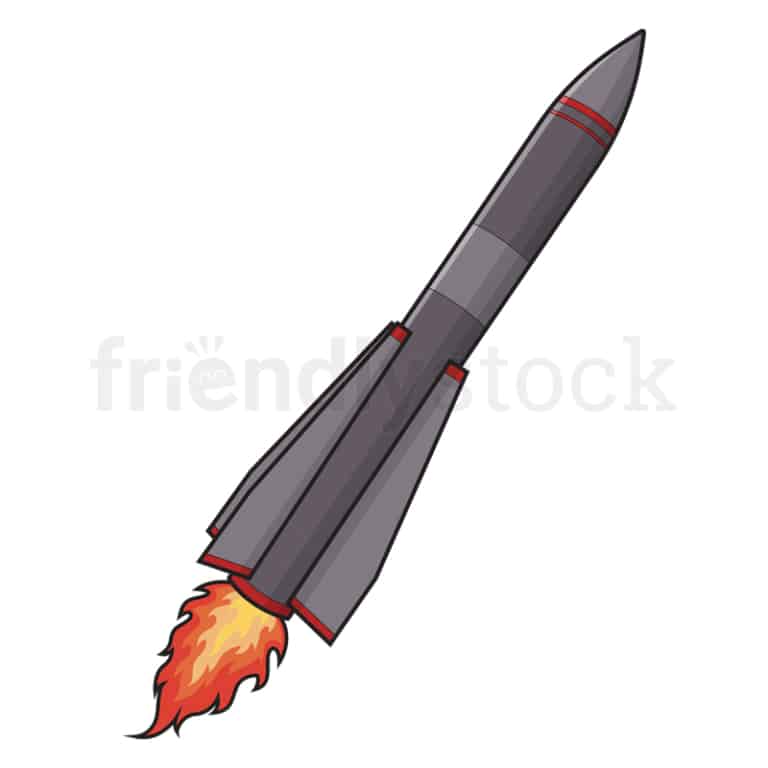 Cartoon Intercontinental Missile Vector Ilustration Clipart - FriendlyStock