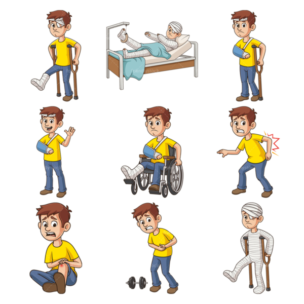 Injured Man Clipart Vector Collection - FriendlyStock