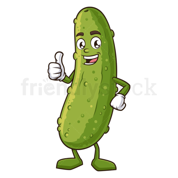 Cartoon Pickle Thumbs Up Clip Art Illustration Vector EPS - FriendlyStock