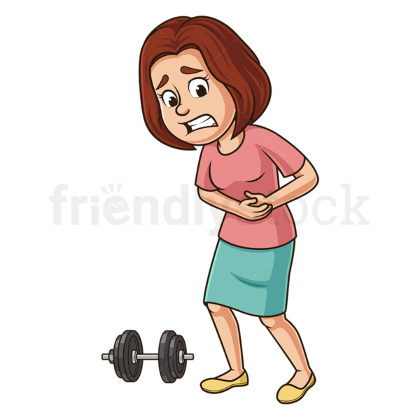 Woman Suffering From Hernia Cartoon Clipart Vector Illustration ...