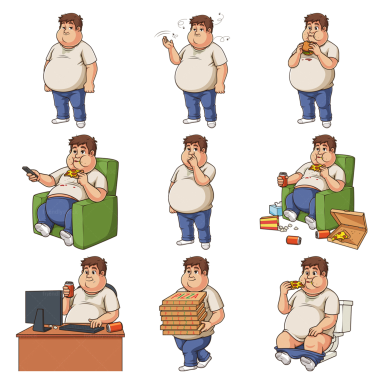 Cartoon Sloppy Men Clip Art Vector Bundle - FriendlyStock