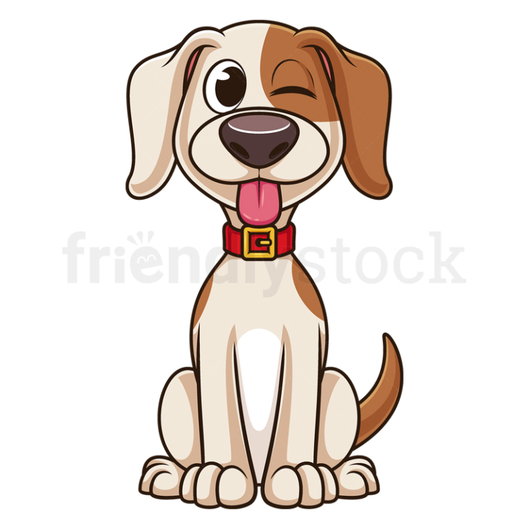 Cartoon Dog Sitting Clipart Vector Illustration - FriendlyStock