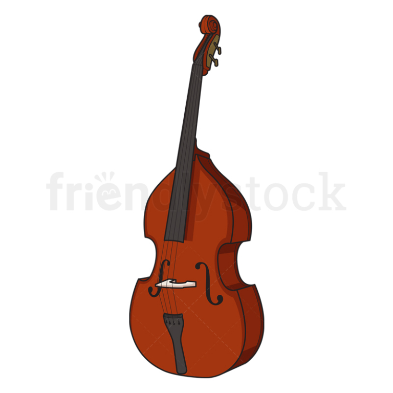 Cartoon Contrabass Realistic Vector Illustration Clip Art Image ...