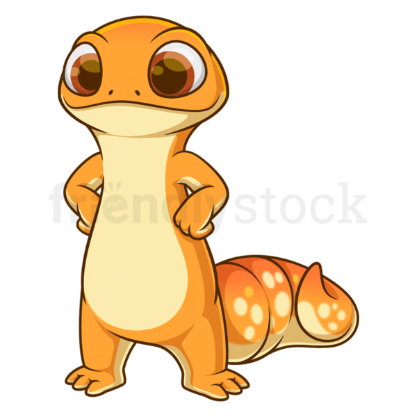 Serious Gecko Cartoon Clipart Vector Illustration - FriendlyStock