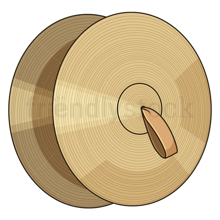 Cartoon Cymbal Realistic Vector Illustration Clip Art Image - FriendlyStock