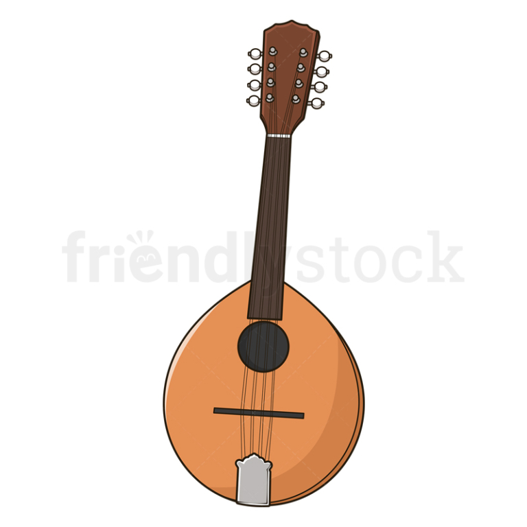 Cartoon Mandolin Realistic Vector Illustration Clip Art Image ...
