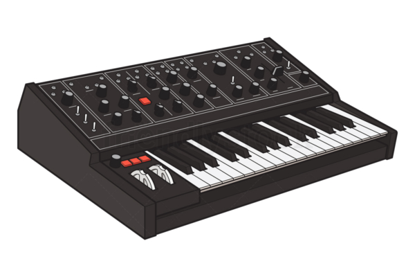 Cartoon Synthesizer Realistic Vector Illustration Clip Art Image ...