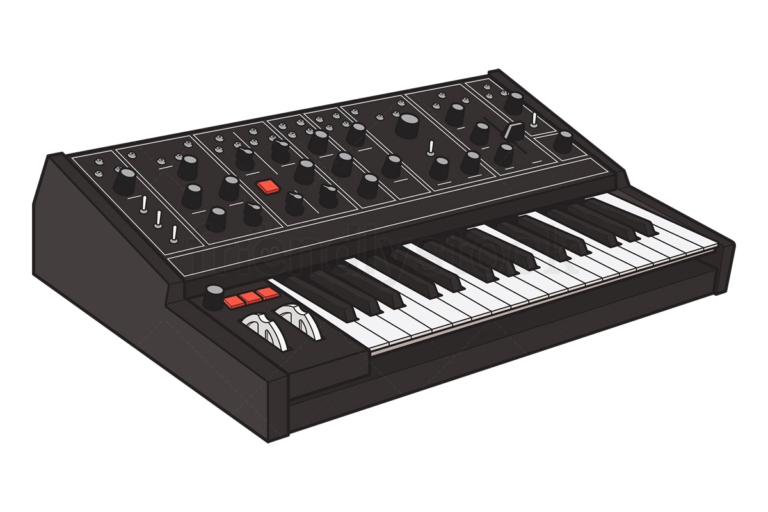 Cartoon Synthesizer Realistic Vector Illustration Clip Art Image ...