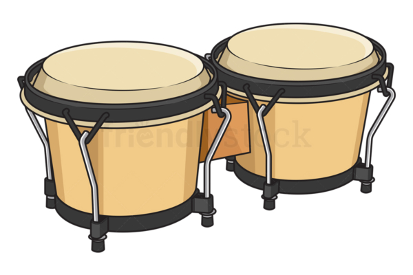 Cartoon Bongo Realistic Vector Illustration Clip Art Image - FriendlyStock