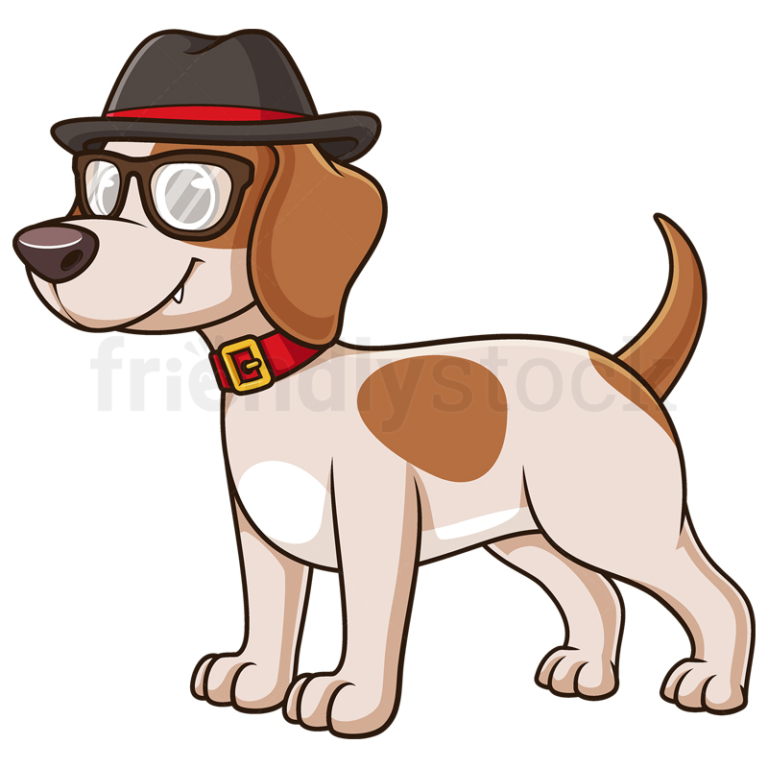 Cartoon Dog Sitting Clipart Vector Illustration - FriendlyStock
