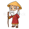 Cartoon Old Chinese Man Vector Clip Art Image - FriendlyStock