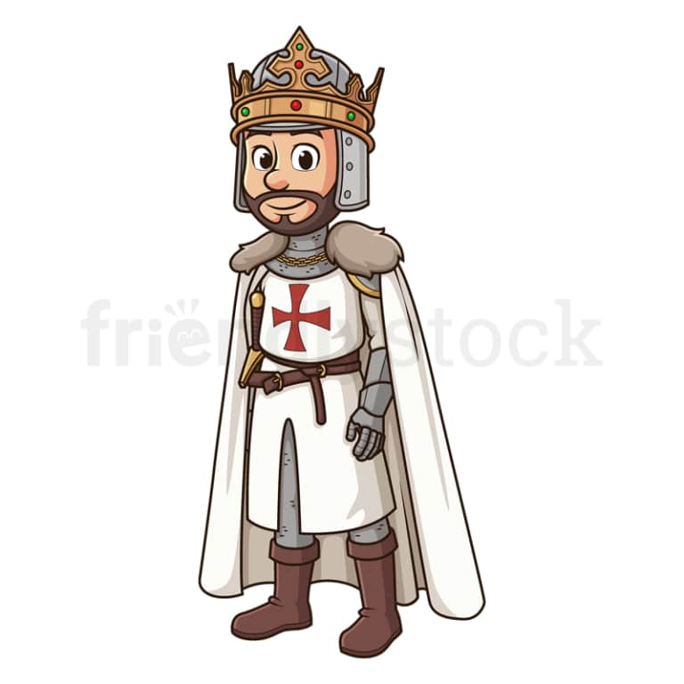 Cartoon King Richard The Lionheart Vector Clip Art Illustration ...