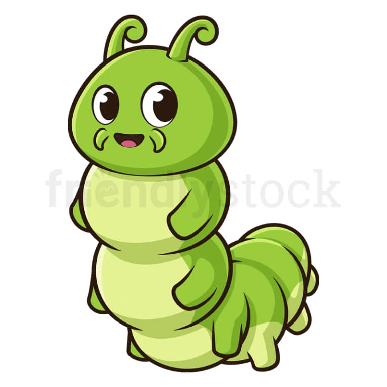 Cartoon Caterpillar Larva Stage Clip Art Vector Illustration ...
