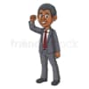 Cartoon Nelson Mandela Vector Clip Art Illustration - FriendlyStock