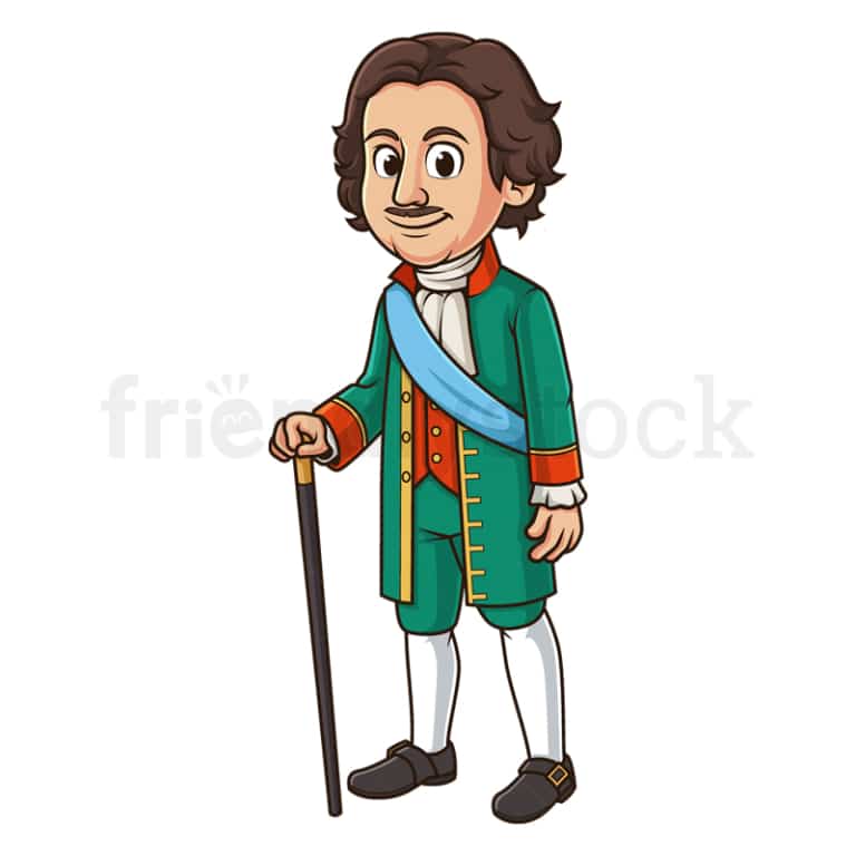 Cartoon Peter The Great Vector Clip Art Illustration - FriendlyStock