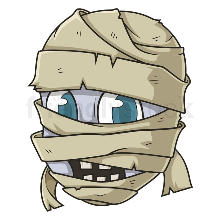 Cartoon Mummy Head Vector Clip Art Illustration - FriendlyStock