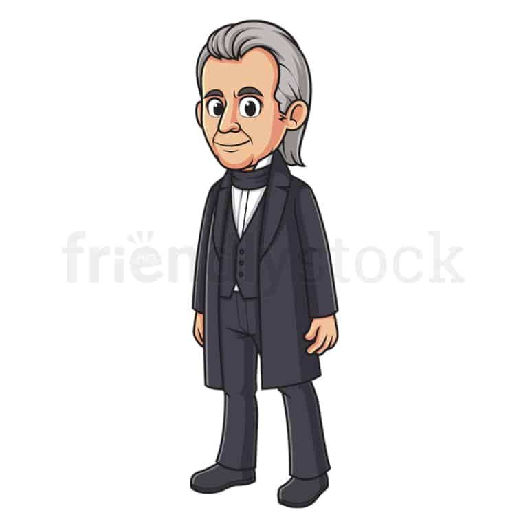Cartoon James Knox Polk Vector Illustration Clip Art Graphic ...