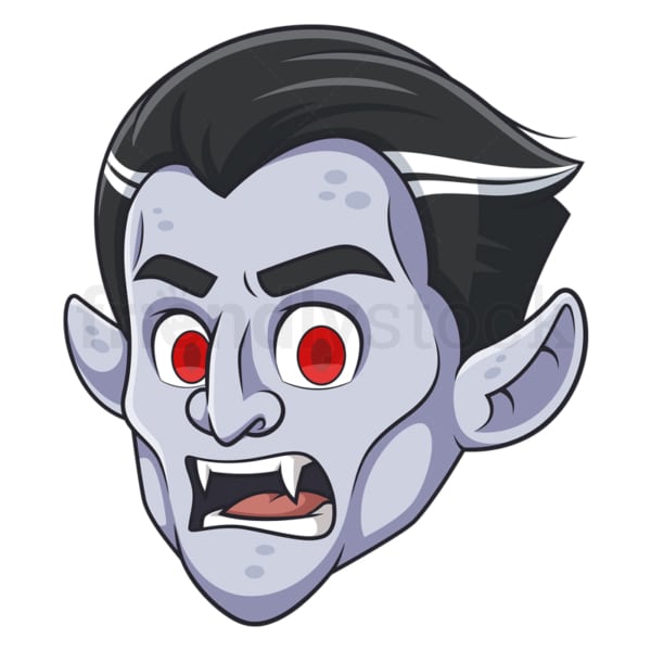 Cartoon Vampire Head Vector Clip Art Illustration - FriendlyStock