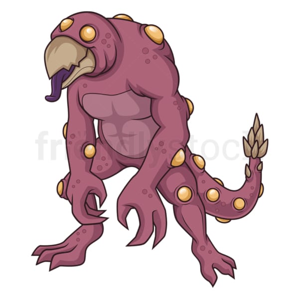 Cartoon Monster Mutated Body Vector Clip Art Illustration - FriendlyStock
