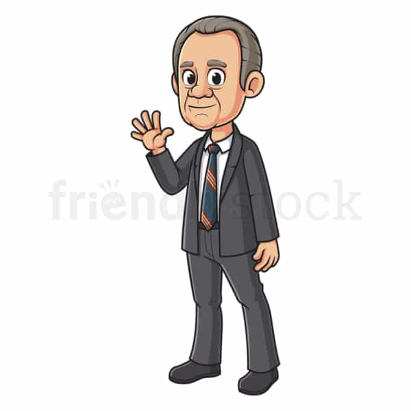 Cartoon Gerald Ford Vector Illustration Clip Art Graphic - FriendlyStock