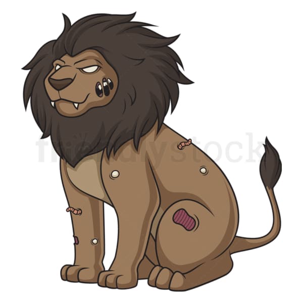 Cartoon Zombie Cat Vector Clip Art Illustration - FriendlyStock