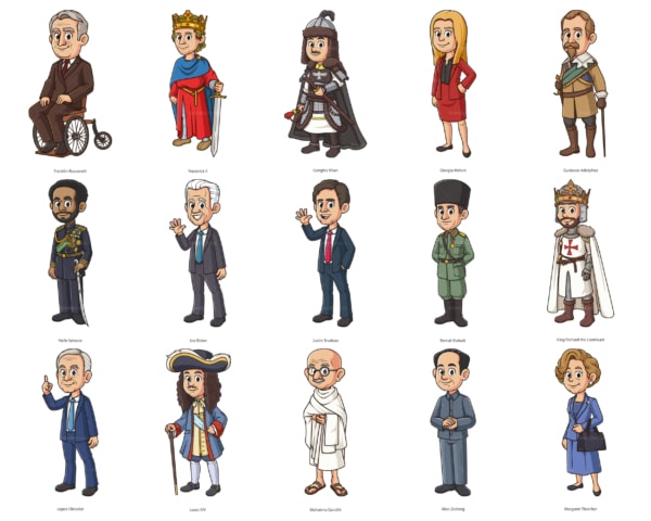 Cartoon World Leaders Clipart Graphics Bundle - FriendlyStock