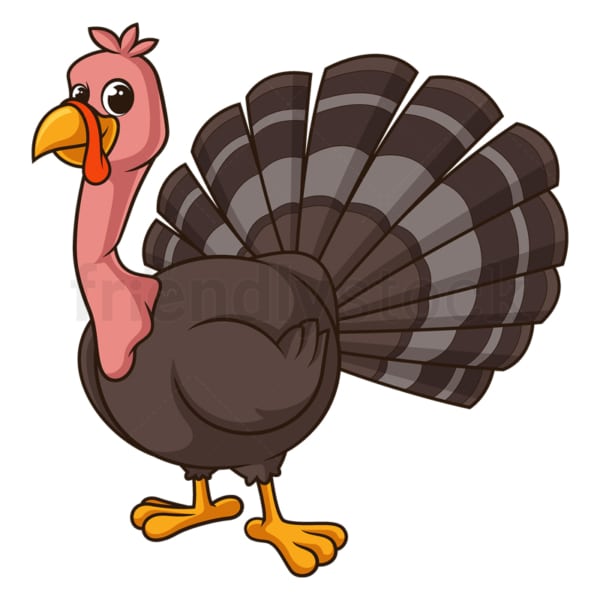 Cartoon Turkey Farm Animal Illustration Vector Clip Art - FriendlyStock