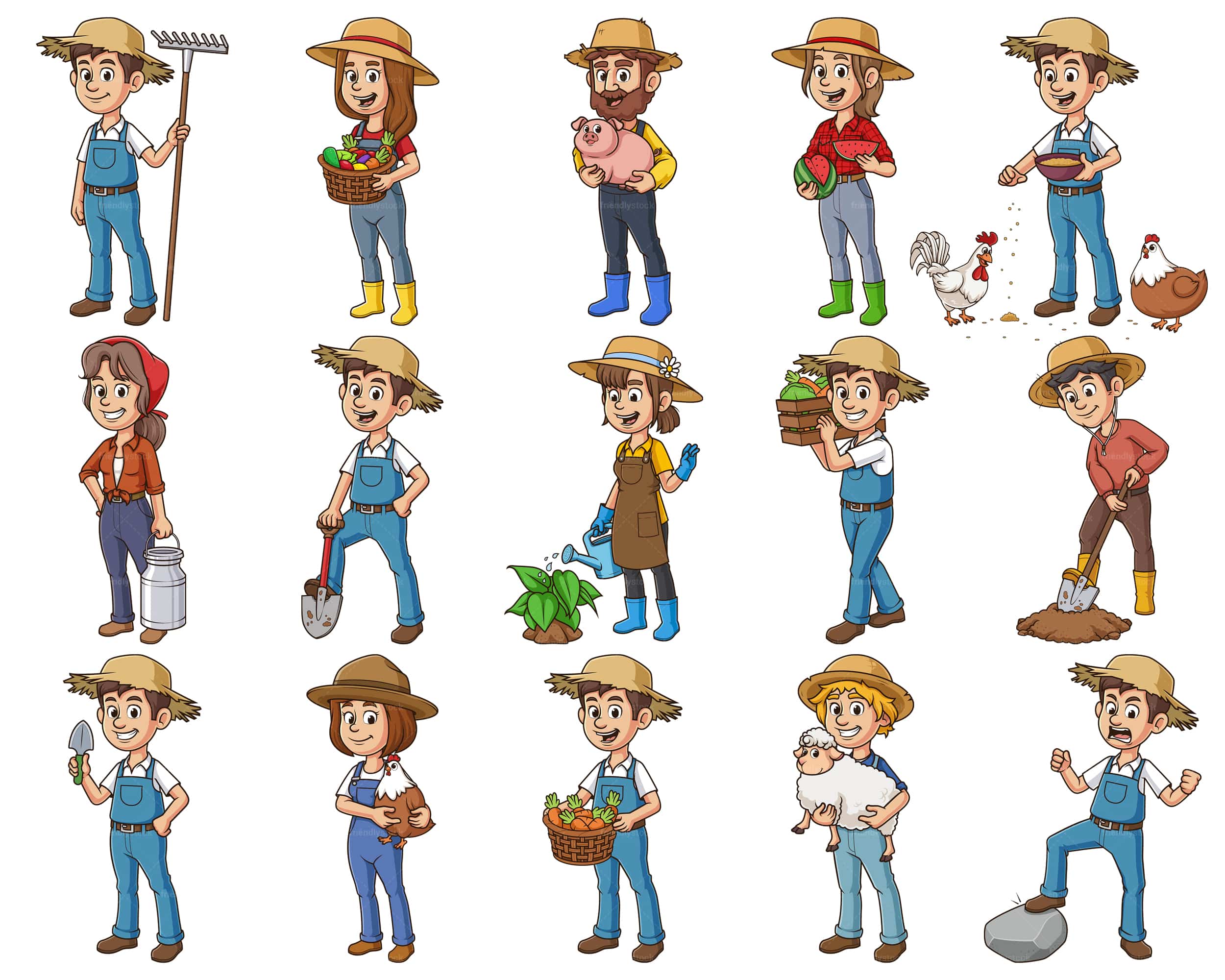 80 Farm Life Vector Graphics Bundle - FriendlyStock