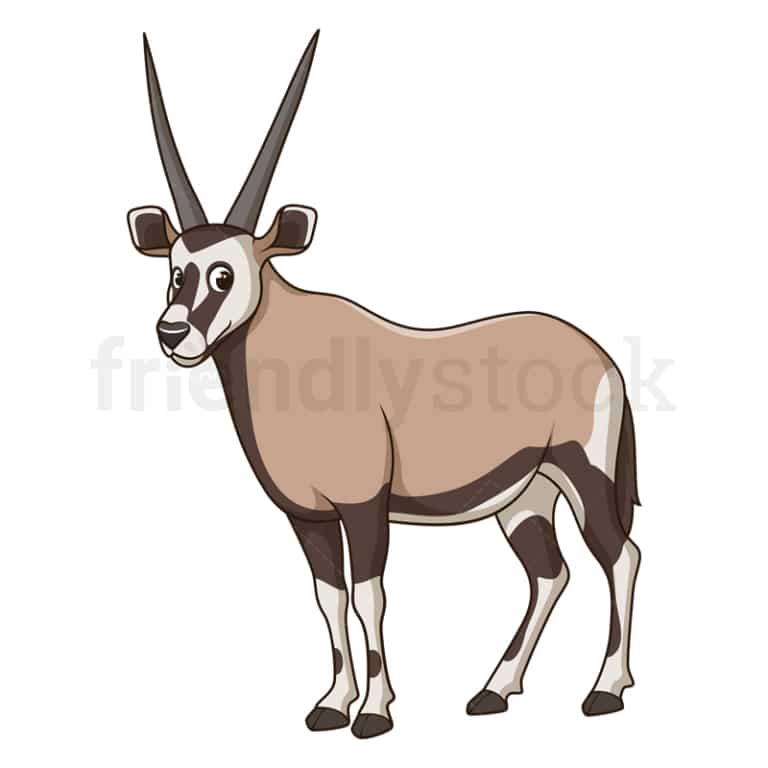 Cartoon Oryx Safari Animal Cartoon Vector Clipart - FriendlyStock