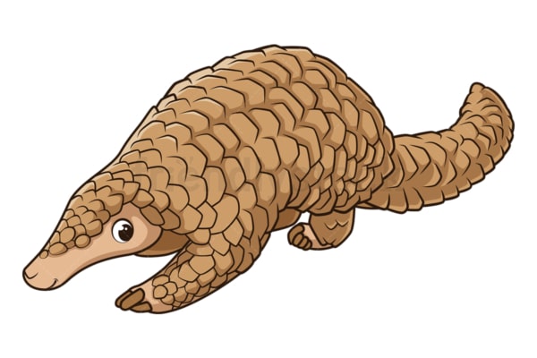 Cartoon Pangolin Safari Animal Cartoon Vector Clipart - FriendlyStock