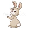 Cartoon Rabbit Looking Back Illustration Vector Clip Art - FriendlyStock