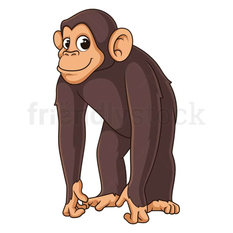 Cartoon Chimpanzee Safari Animal Cartoon Vector Clipart - FriendlyStock
