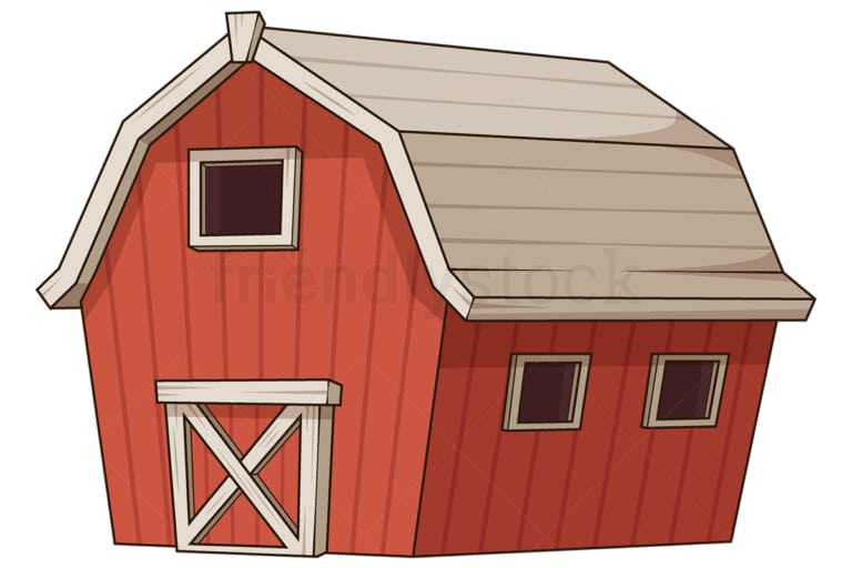 Cartoon Simple Barn Illustration Vector Clip Art - FriendlyStock