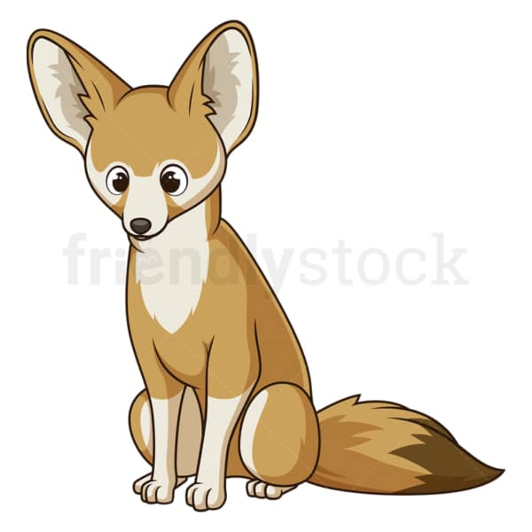 Cartoon Fennec Fox Safari Animal Cartoon Vector Clipart - FriendlyStock