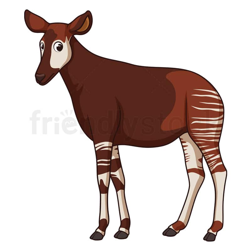 Cartoon Okapi Safari Animal Cartoon Vector Clipart - FriendlyStock