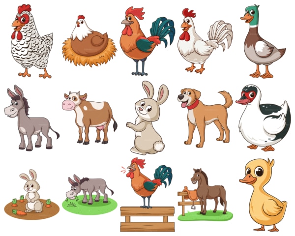 80 Farm Life Vector Graphics Bundle - FriendlyStock