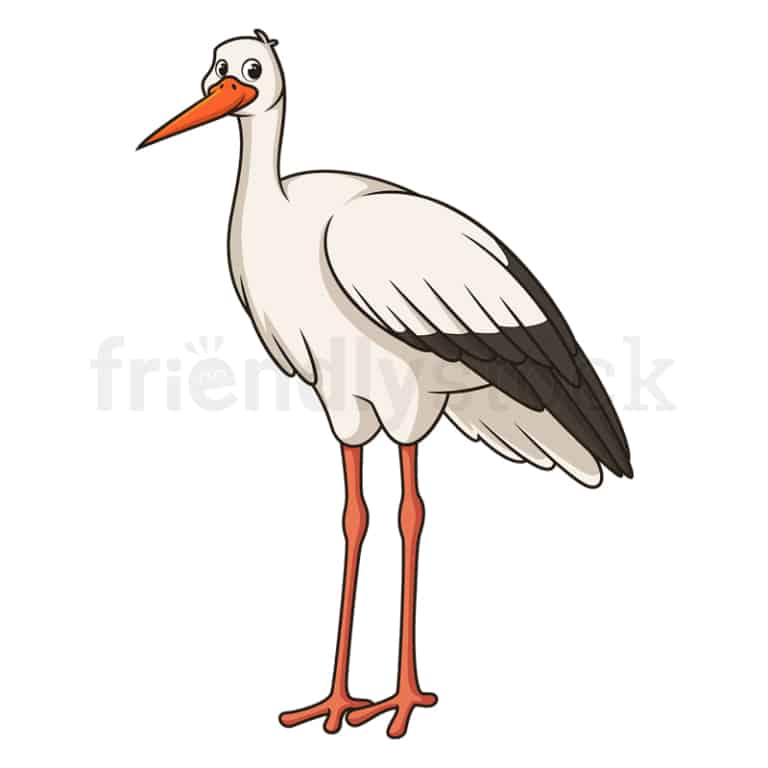 Cartoon Stork Bird Cartoon Vector Clipart - FriendlyStock
