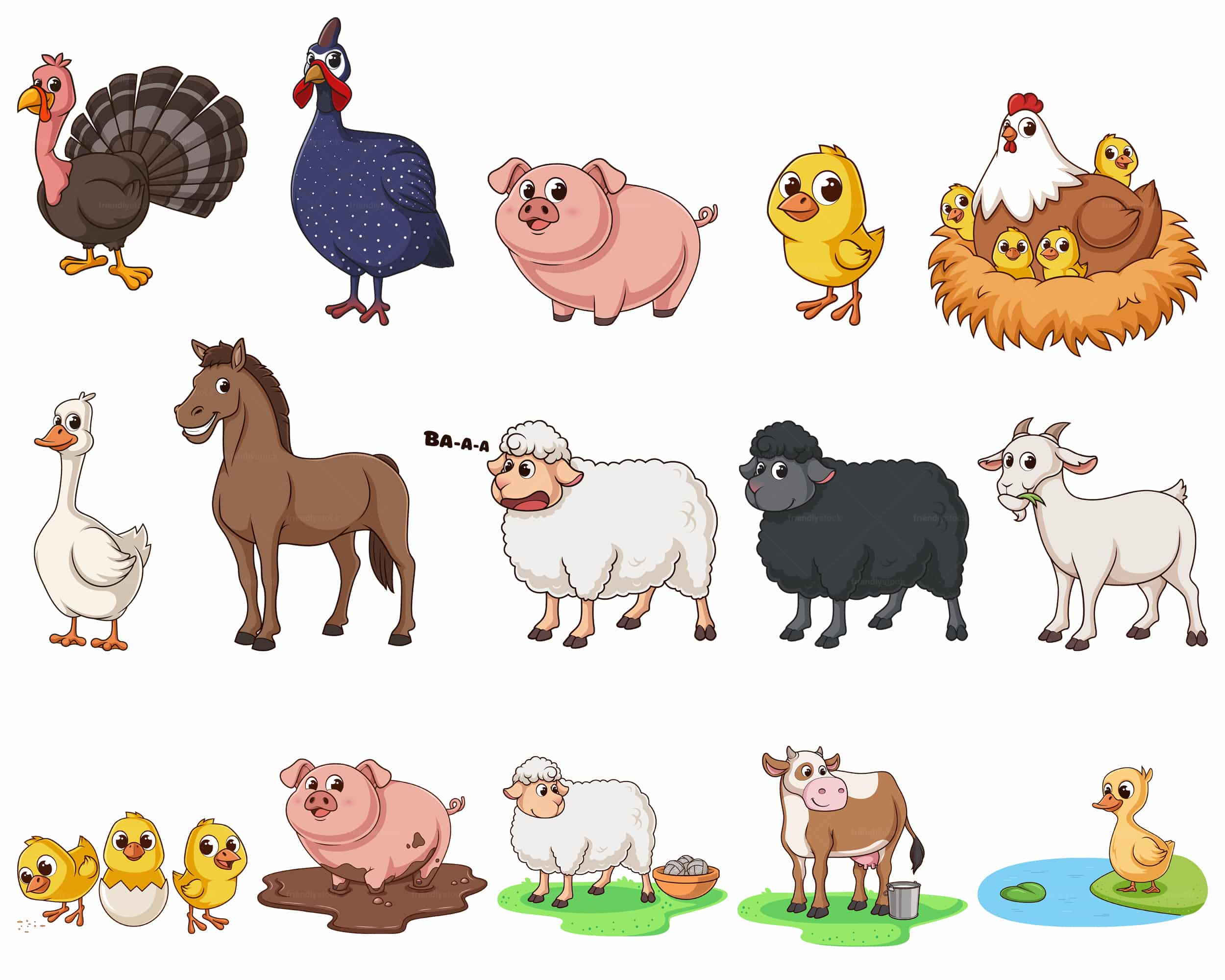 80 Farm Life Vector Graphics Bundle - FriendlyStock