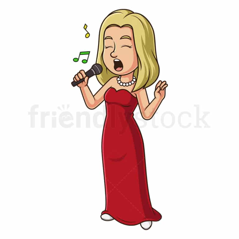 Cartoon Female Singer Vector Clipart Graphic - FriendlyStock